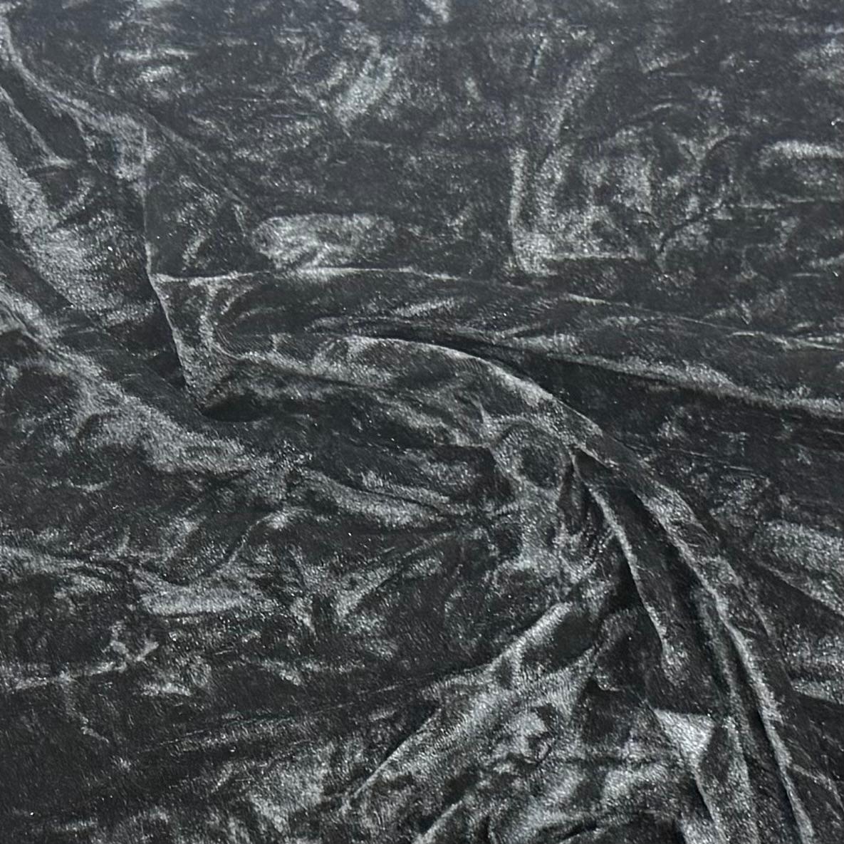 3 Metres Crushed Spandex Velvet 55" Wide (Black) – Pound A Metre