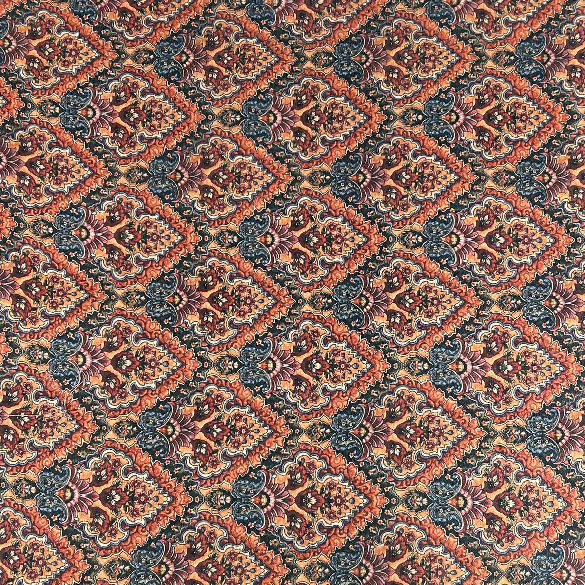 Per Metre Printed Cashmere Effect Crepe Fabric- 45" Wide (Brown) – Pound A Metre