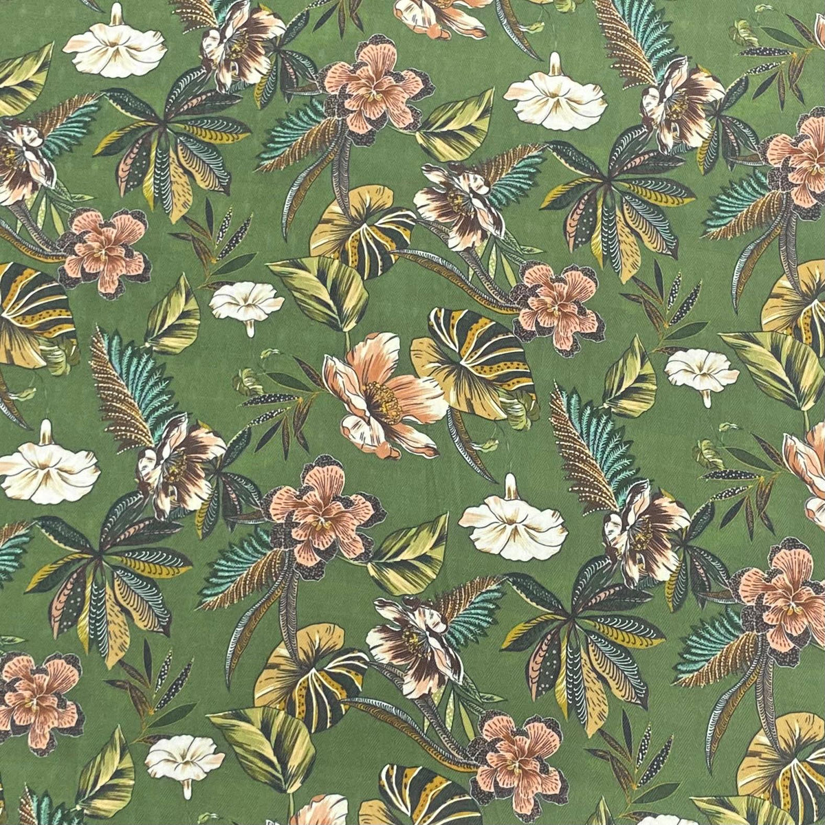 3 Metres Printed Cashmere Effect Crepe Fabric- 45" Wide (Green) – Pound ...