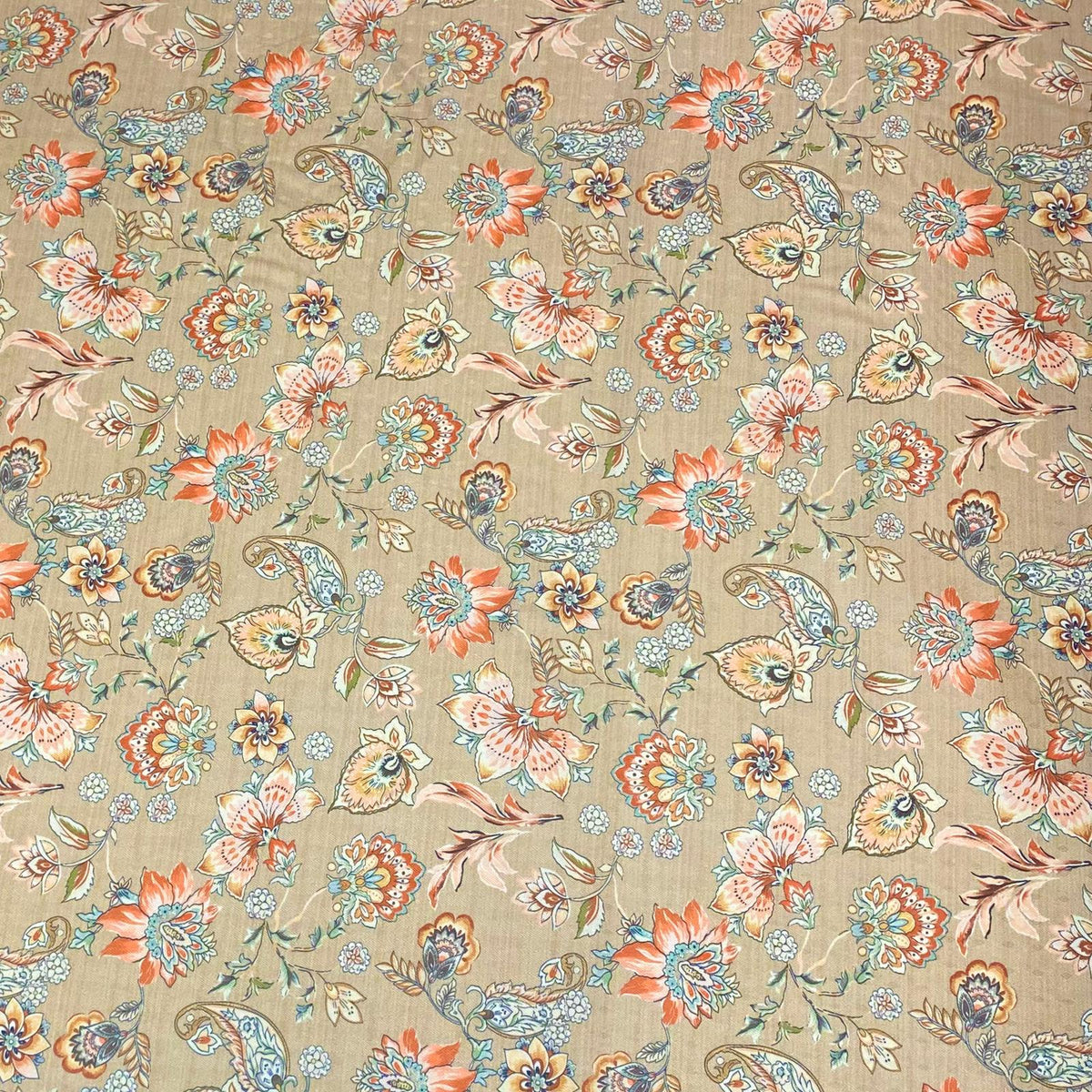 3 Metres Printed Cashmere Effect Crepe Fabric- 45" Wide (Saffron ...