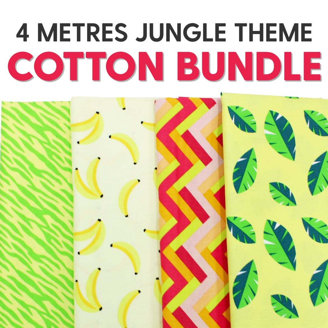 4 Metre Funky Jungle Themed 100% Cotton Bundle- 44" Wide – Pound A Metre
